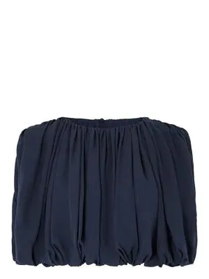 HEIRLOME Penelope Pleated Silk-crepe Top - Blue