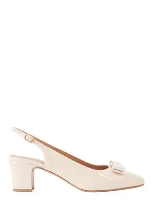 FERRAGAMO Vetty Bow-embellished Slingback Pumps - Ivory
