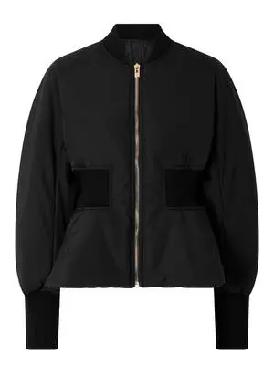 Alaïa Peplum Shell Bomber Jacket - Black