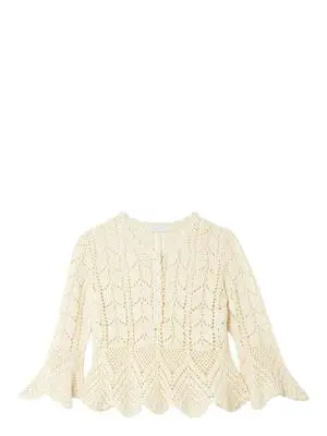 Zimmermann Awaken Scalloped Crocheted Cotton Top - Cream