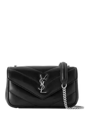 Saint Laurent Loulou Mini Quilted Leather Shoulder Bag - Black