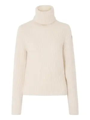 Moncler Ribbed Wool-blend Turtleneck Sweater - Cream