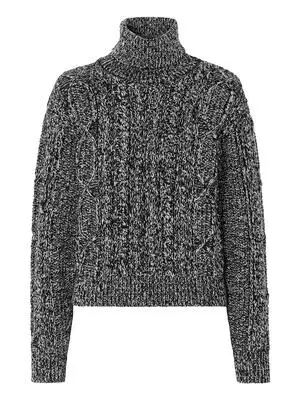 Moncler Cable-knit Wool-blend Turtleneck Sweater - Gray