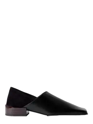 Alaïa Leather And Nubuck Loafers - Black
