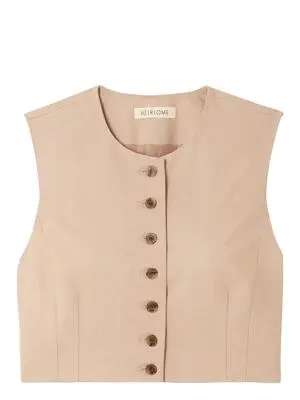 HEIRLOME Danielle Cropped Tussah Silk Top