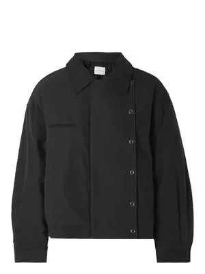 DEIJI STUDIOS Lapel Padded Tencel And Cotton-blend Jacket - Black
