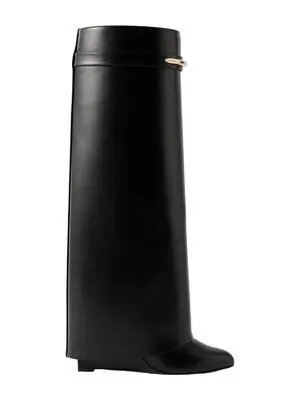 Givenchy Shark Leather Knee Boots - Black