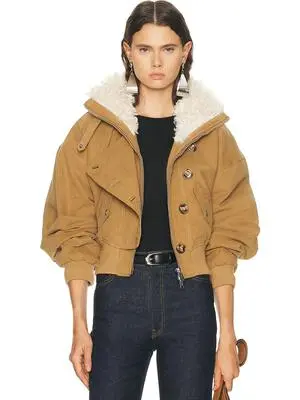 Isabel Marant Oana Cropped Jacket - Camel
