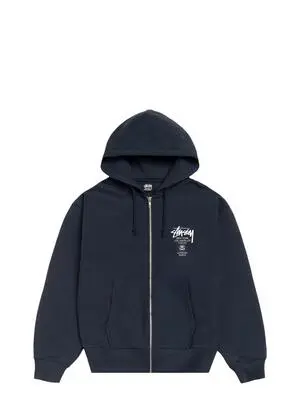 StÜssy World Tour Zip Hoodie - Blue