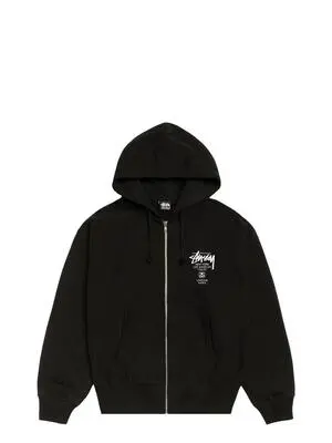 StÜssy World Tour Zip Hoodie - Black