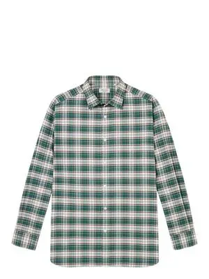 Charvet Checked Cotton-flannel Shirt - Green