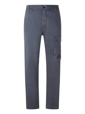 C.P. COMPANY Straight-leg Cotton-blend Cargo Trousers With Logo Appliqu - Gray