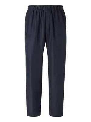 Barena Venezia Tapered Garment-dyed Silk Trousers - Blue