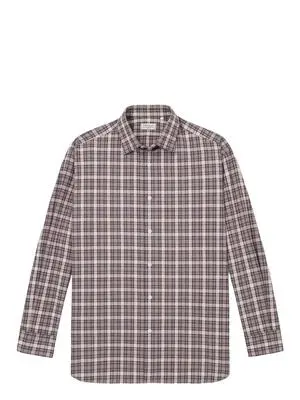 Charvet Checked Cotton-flannel Shirt - Brown