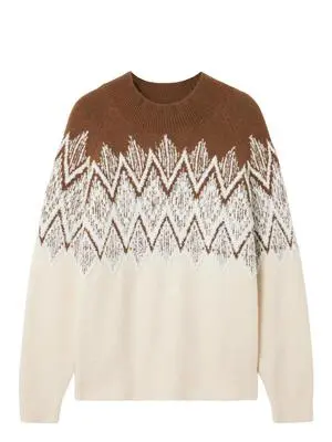 Varley Siren Fair Isle Knitted Sweater - Brown