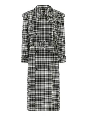 S.S.DALEY Edna Houndstooth Wool And Cotton-blend Trench Coat - Multi