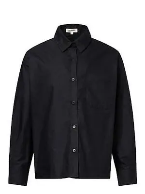 DJERF AVENUE Breezy Long-sleeved Cotton-poplin Shirt - Black