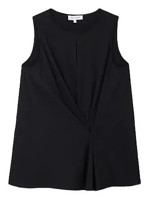 THE WHITE COMPANY Drape-front Keyhole Jersey Top - Black