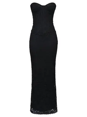 House Of Cb Solaine Corset Lace Maxi Dress - Black