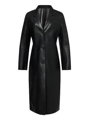 TOTEME Slim-fit Notch-lapels Leather Coat - Black
