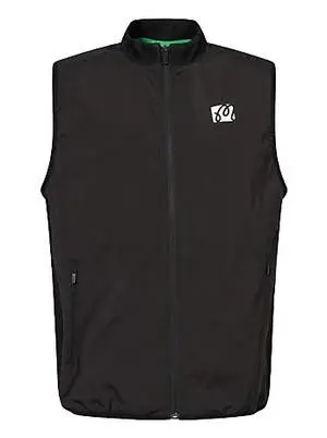 MALBON Brand-print Padded Shell Gilet - Black