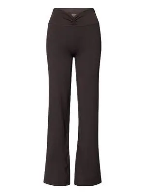 ADANOLA Ruched-front Yoga Trousers - Coffee Bean