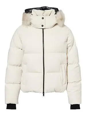Moose Knuckles Padded Puffer Jacket With Detachable Hood - Alabaster W/alabaster Sh