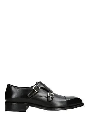 TOM FORD Claydon Double Monk Strap Leather Shoes - Black