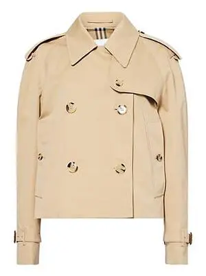 Burberry Boxy-fit Cotton Jacket - Honey