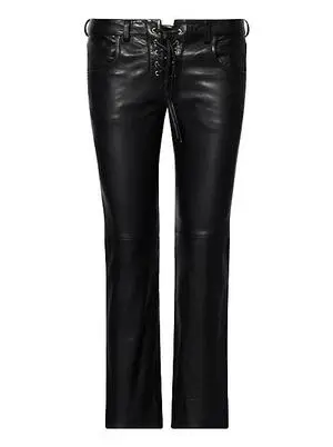 Isabel Marant Vanel Straight-leg Leather Trousers - Black