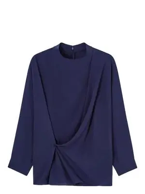 Giorgio Armani Silk Satin Blouse - Blue