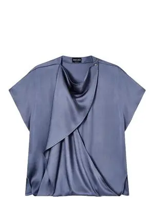 Giorgio Armani Silk Satin Blouse - Natural