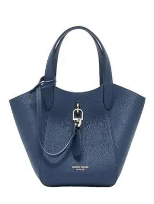 Giorgio Armani Small Pebbled Leather Handbag - Blue