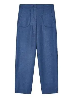 Giorgio Armani Silk And Wool Trousers - Blue