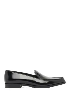 Emporio Armani Shiny Polished Leather Loafers - Black