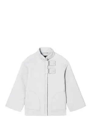 Emporio Armani Nylon Padded Pea Coat - Black / White / Pink / Gray