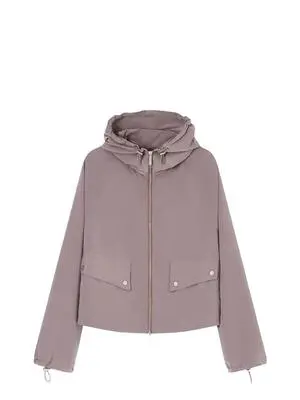 Emporio Armani Nylon Blouson With Hood - Brown / Neutral