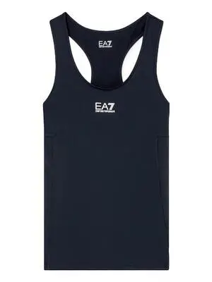 EA7 Sporty Tank Top In Technical Jersey - Black
