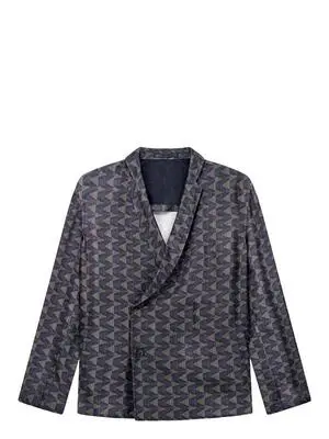 Giorgio Armani Single-breasted Geometric Print Jacket - Natural