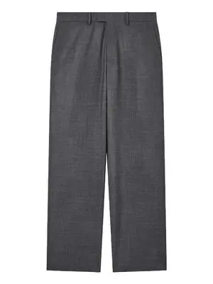 Emporio Armani Soft-finish Stretch Wool-canvas Trousers - Natural