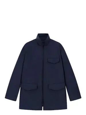 Giorgio Armani Silk-blend Twill Jacket - Navy