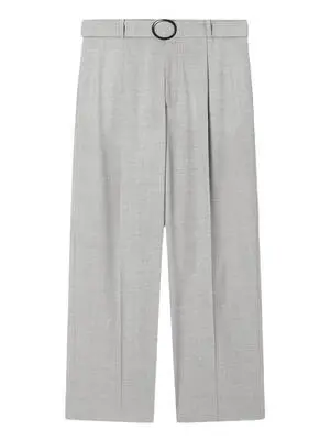 Emporio Armani Trousers With Pleats And Belt - Natural
