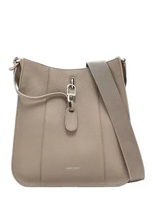 Giorgio Armani Pebbled Leather Shoulder Bag - Beige