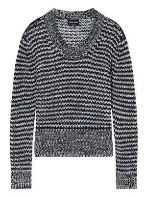 Giorgio Armani Linen-blend Striped Jumper - Blue