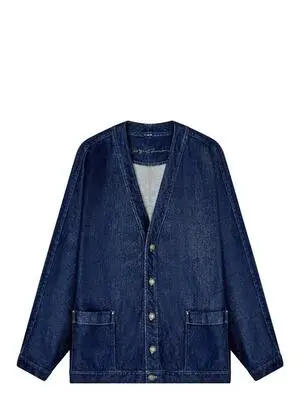 Giorgio Armani Stretch Cotton-denim Shirt Jacket - Blue