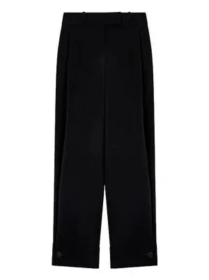 Giorgio Armani Silk Cady Pleated Trousers - Black