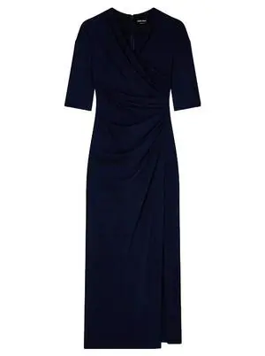 Giorgio Armani Viscose-blend Milano Stitch Midi Dress - Blue