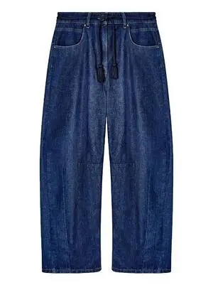 Giorgio Armani Five-pocket Stretch Cotton-denim Trousers With Belt - Blue