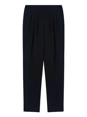 Giorgio Armani Silk Cady Trousers With Pleats - Black