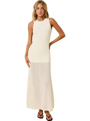 Solid & Striped Lucerne Pointelle Maxi Dress White